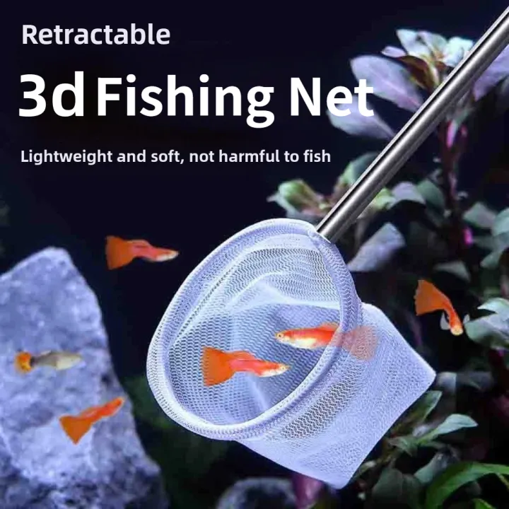 Portable Telescopic Pole Mini Fishing Nets Round Multi-size Aquarium ...