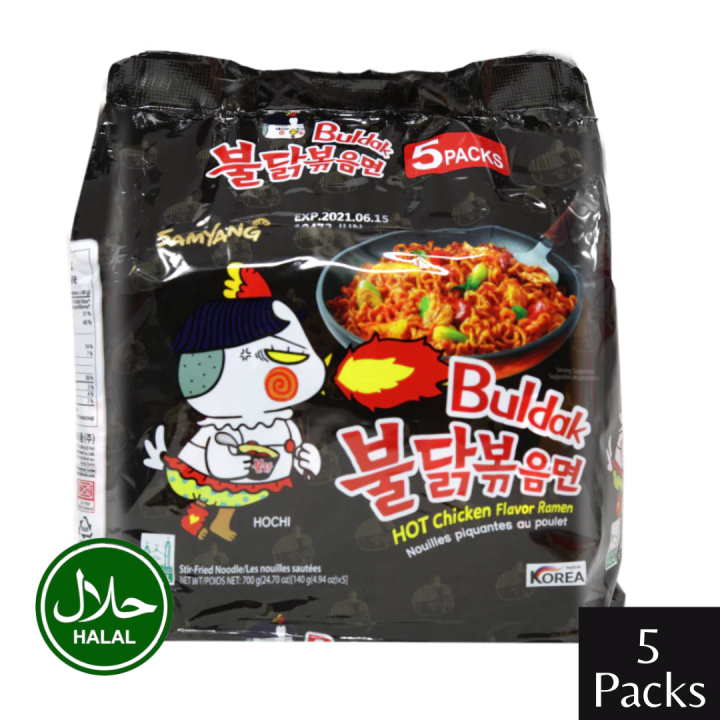 Samyang Hot Chicken Flavor Ramen Pack of 5 | Family Pack | 140 grams ...