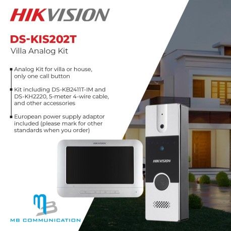 DS-KIS202T 2MP Analogue HD 7 Inch Video Door Bell Villa Analog Kit ...
