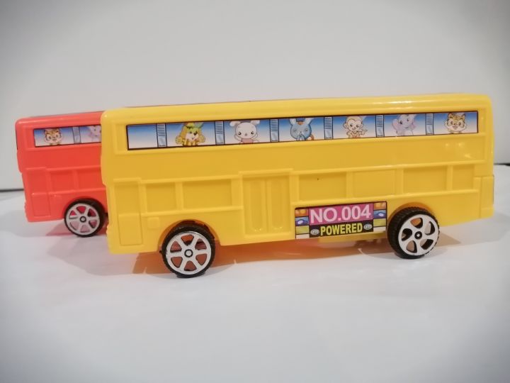 (Pack of 2) Pull Back Toy Bus For Kids, Pullback Vehicle, Bus, Toys [BT ...