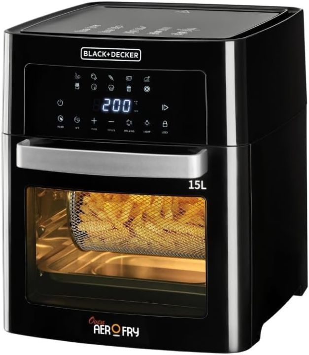 BLACK+DECKER Digital Air Fryer Oven – 1700W, 15L Family Capacity, 10 ...