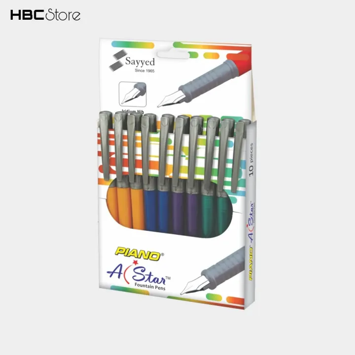 Pack of 10 Pcs High Quality Piano A Star Fountain Pen | Smoothless ...
