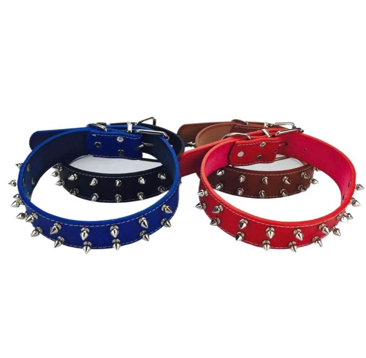 Dog Collar Large Collars Leather Pitbull Rivet Spiked Studded | Daraz.pk