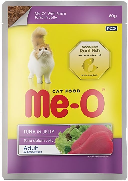 Me-O Pouch Adult Cat Food - Tuna in Jelly - 80gm | Daraz.pk