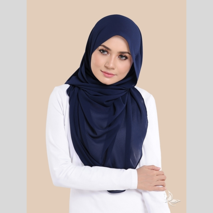 Luxury 100% Chiffon Georgette Hijab Stoller Scarf for Women and Girls ...