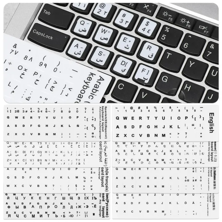 Wear-resistant English Arabic Spanish Russian Letter Keyboard Stickers ...