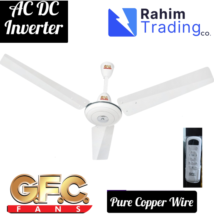 GFC Fan Ceiling 56 Inch Deluxe Model AC DC Inverter Remote Control Pure ...
