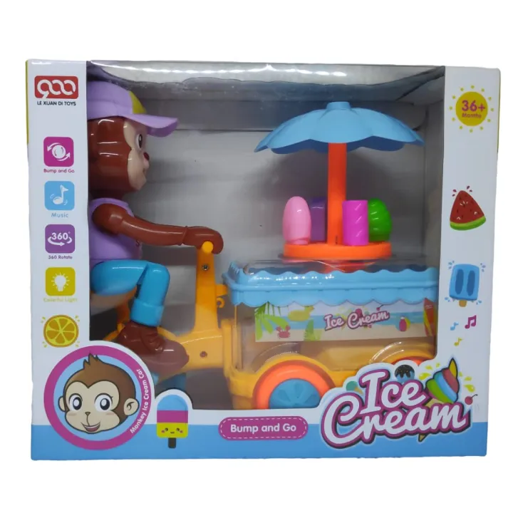 Kids New battery-operated light sound universal bump & go Toys Monkey ...
