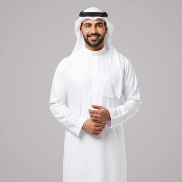 White Saudi Thobe Suit for Men's - High Quality Muslim Arabic Thobe ...