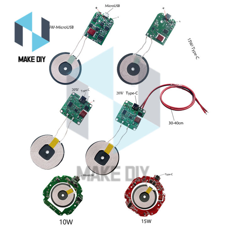10w 15w 20w 5v 9v Fast Charging Wireless Charger Module Type C Usb Coil ...