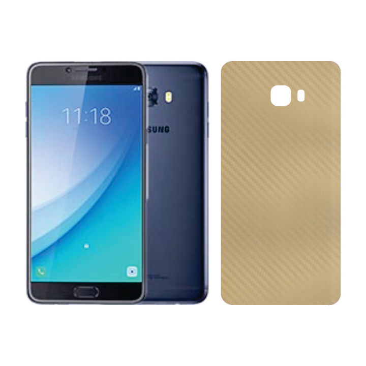 Samsung Galaxy C7 Pro Back Paper OB Carbon Golden Sheet Anti-stain Only ...