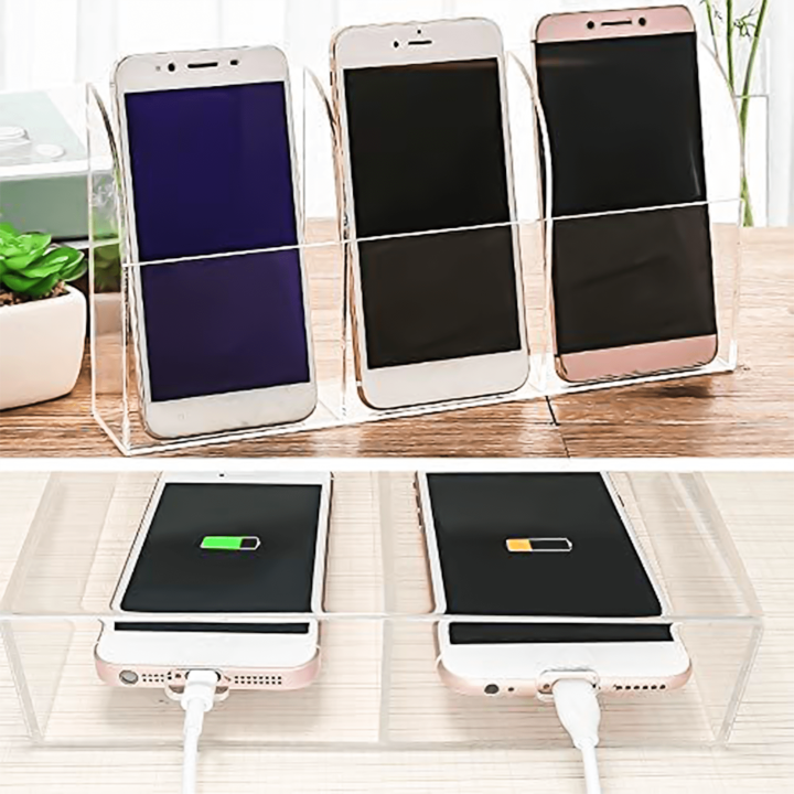 3 Slot Acrylic Wall Mounted Remote Control & Mobile Holder | TV, AC ...