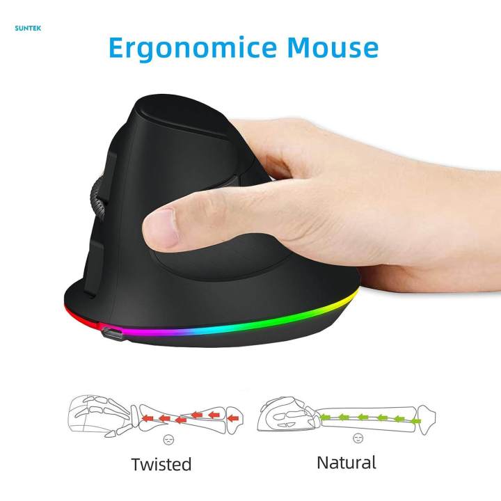 Wireless Vertical Mouse Rechargeable Comfortable Multi Purpose Silent ...