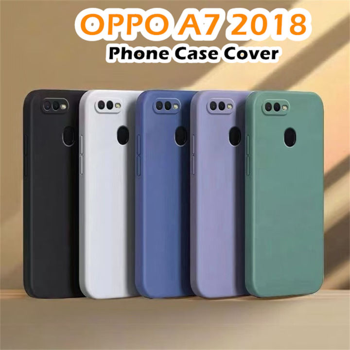 Original For OPPO A7 2018 Silicone Full Cover Case Classic Solid Color ...