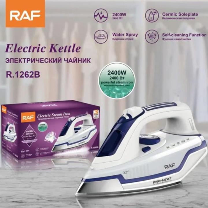 RAF R.1262 Electric Steam Iron Full Size 2400 watts Ceramic Soleplate | Daraz.pk