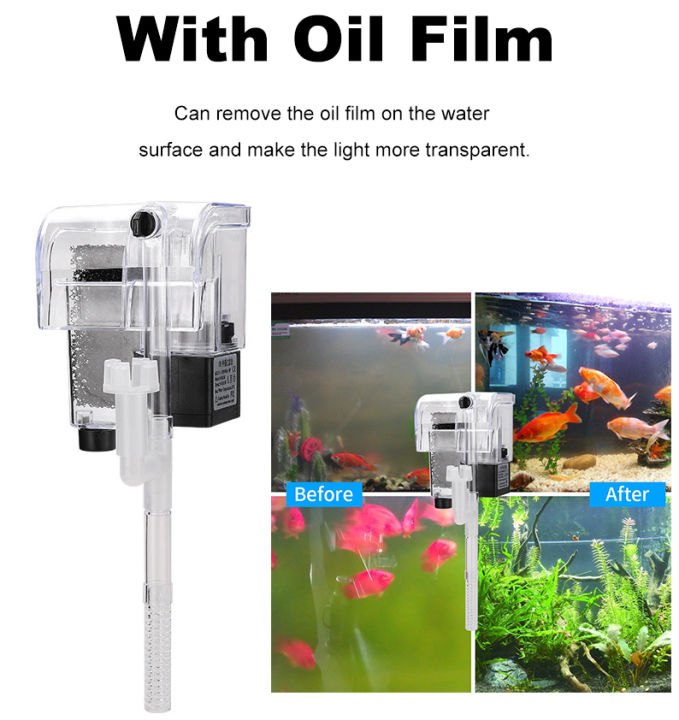 External Filter Aquarium Acrylic Backpack Filter 3-in-1 Waterfall Hang ...