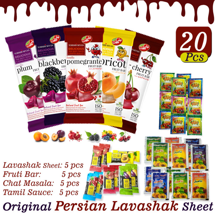 Deal 20 Pcs Set Original Persian Torshi Sevan Lavashak Fruit Leather ...