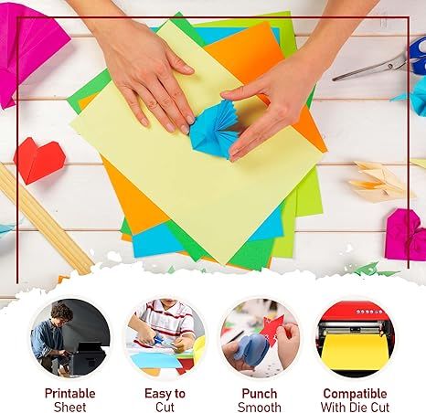 A4 Color Paper Pack 100 Sheets | Multi Colour Paper for School & Office ...