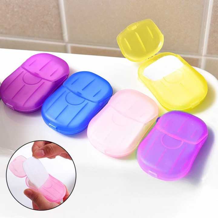 Travel Soap Paper Washing Hand Bath Clean Scented Slice Sheets 20pcs 1 ...