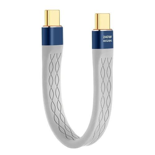 240W 40Gbps Short USB-C to USB-C Cable 13cm Flat Type-C Cord for Fast ...