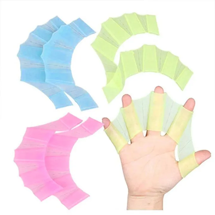 Water Sports Finger Webbed Swimming Hand Fins Silicone Increase ...