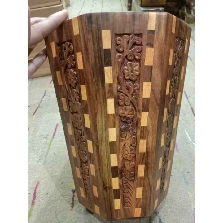 Basket Dustbin Wooden handicrafts | Daraz.pk