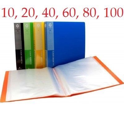 Pocket File (FC) 10, 20, 30, 40, 60, 80, 100 Pockets| Clear Book Pocket ...