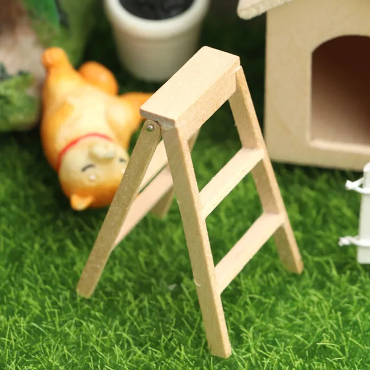Small Ladder Model Miniature Model Wooden Ladder Dollhouse Dollhouse ...