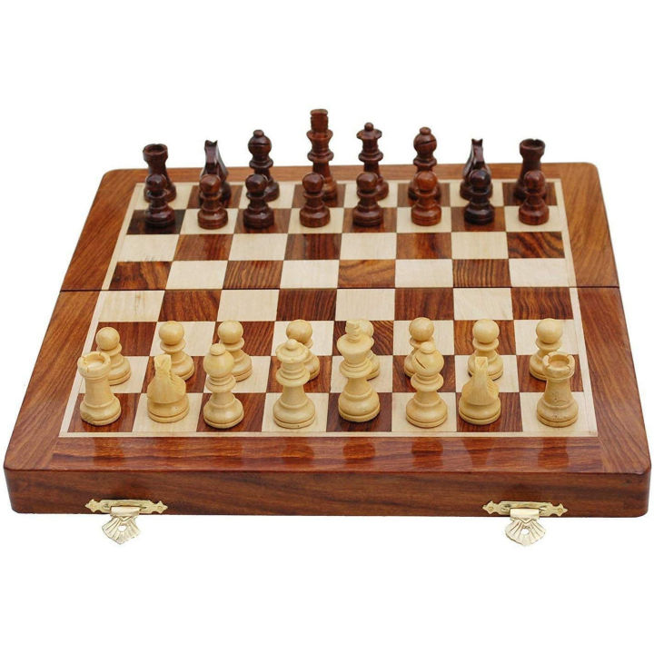Premium Folding Handmade Wooden Chess Set | 30×30 cm Magnetic Board ...