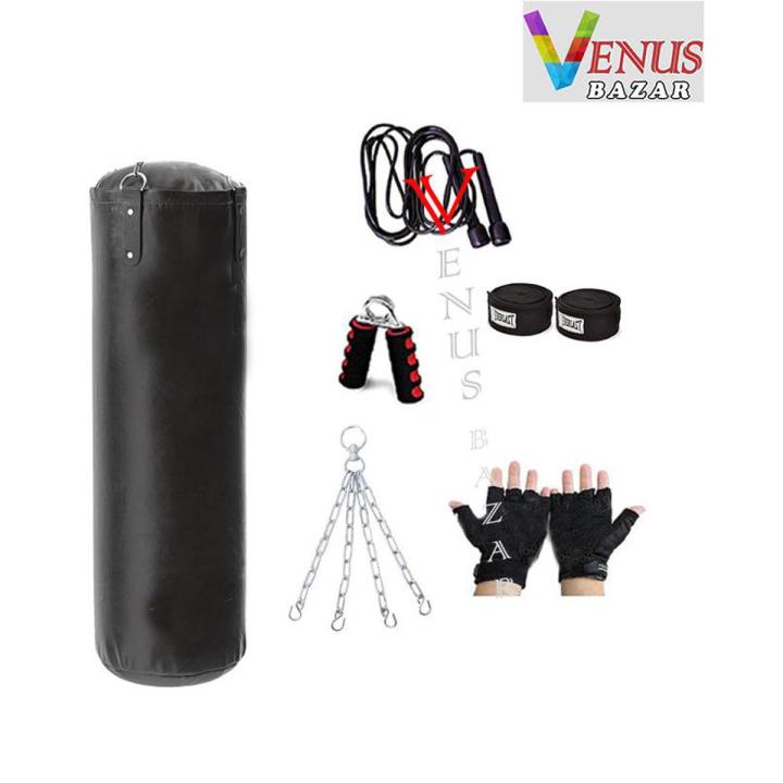3Ft Boxing Bag Punching Bag With Chain Skipping Rope Gripper & Gum ...