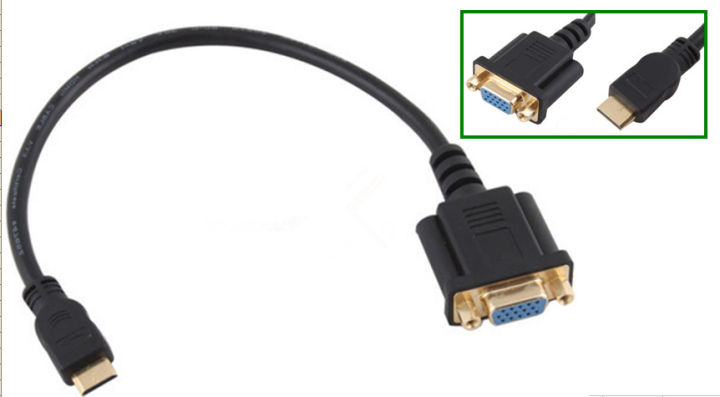Yuthorite Mini HDMI male to VGA bus HDTV Cable | Daraz.pk