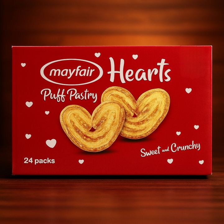 Mayfair Hearts Puff Pastry – Pack of 24 | Flaky Sweet Tea-Time Snack ...