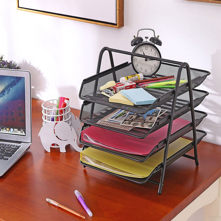 Heavy Duty Metal 4 Tier story Desktop Document Letter Tray / Office 4 ...