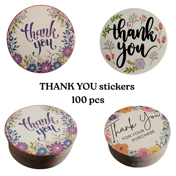 Thank you Sticker | 100 pcs | 2 inch | Random design | Daraz.pk