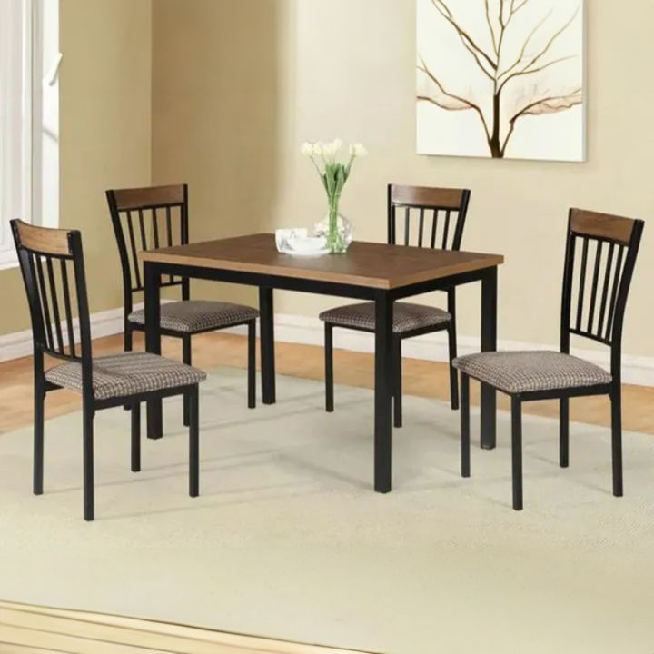 5PCS Metal dining table set dining room set kitchen dinner table and ...