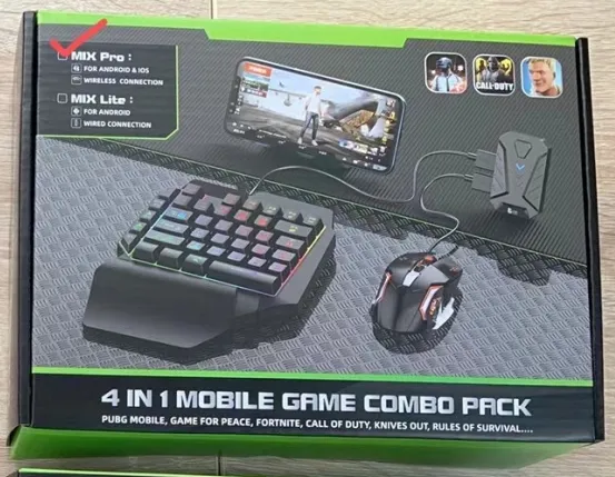 Gaming Set MIX Pro /Mix Lite 4 IN 1 Mobile Game Combo Pack /Gaming ...