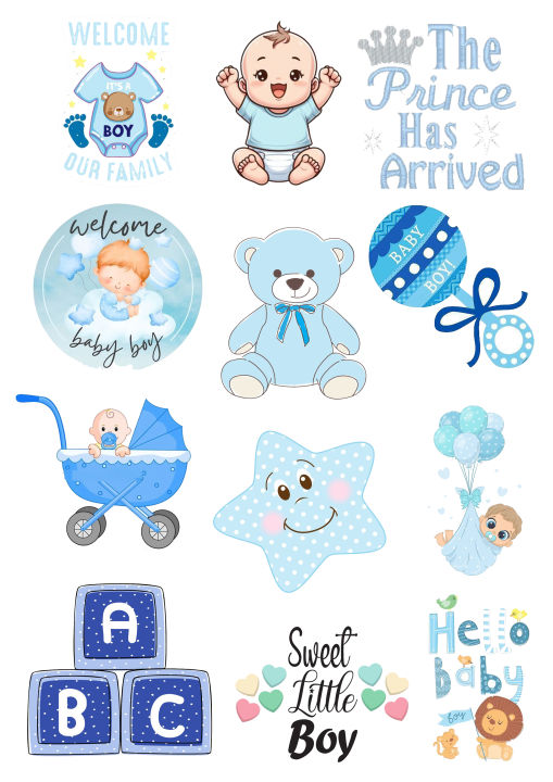 Prince Has Arrived Stickers New Born Baby Boy Stickers Cute Baby Boy ...