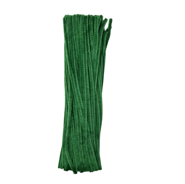Pack of 100 - Dark Green Pipe Cleaner velvet Sticks | Daraz.pk