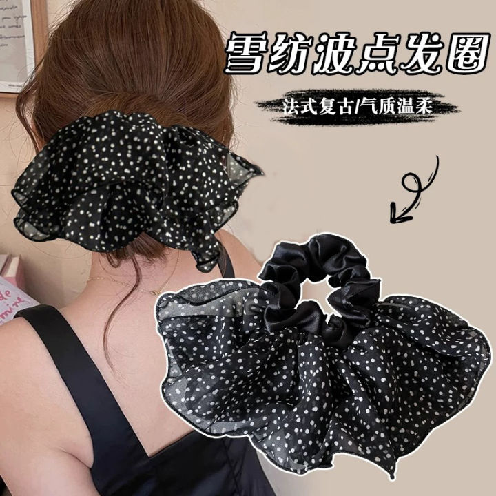 French vintage black and white polka dot skirt large intestine ...