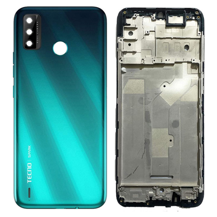 Tecno Spark 6 Go Middle Frame Housing With Side Button and Camera Lens ...