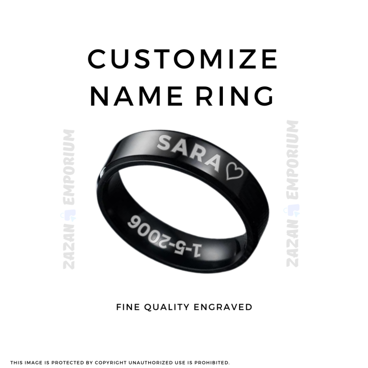 Engraved Ring / Custom name ring with your name | Daraz.pk