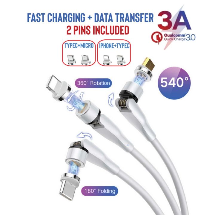 PRODTECH 3A 540 Degree Magnetic Cable for fast charging and data ...