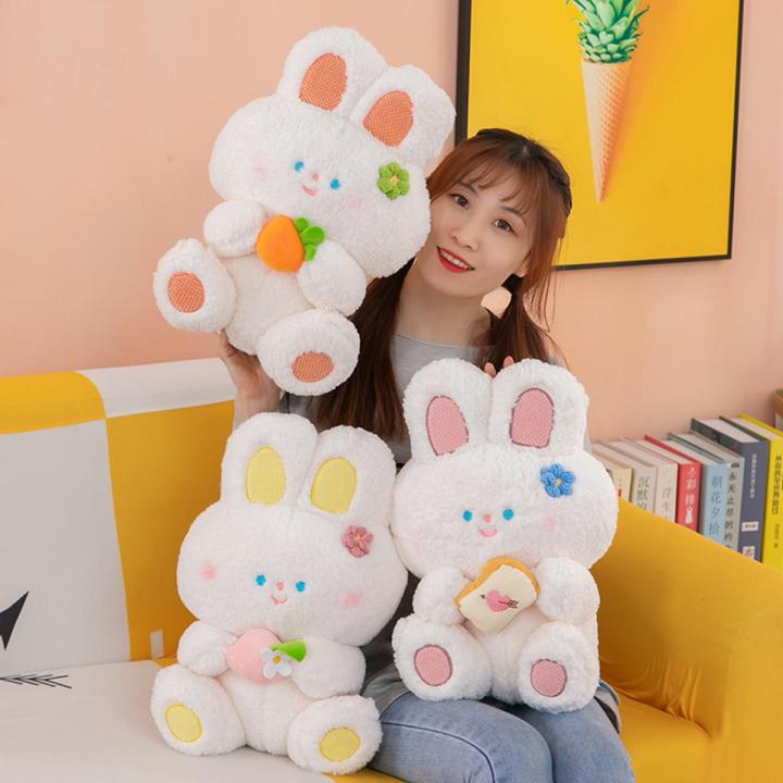 Cute little white rabbit doll plush toy long ears rabbit doll healing ...