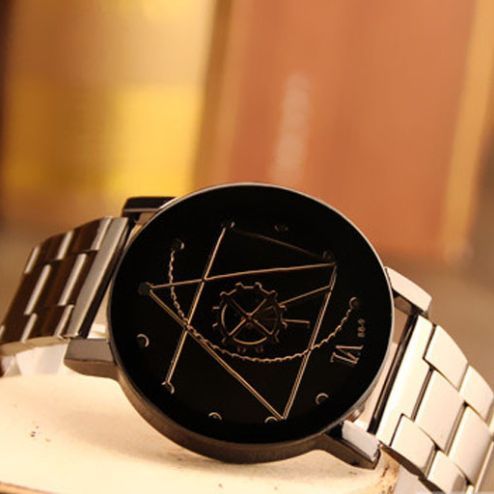 Stylish Black Stainless Steel Wristwatch For Men / Chain Watches For ...