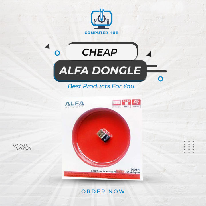Alfa Wifi USB Adapter LAN Card 300Mbps 3001N Wireless With Driver CD ...