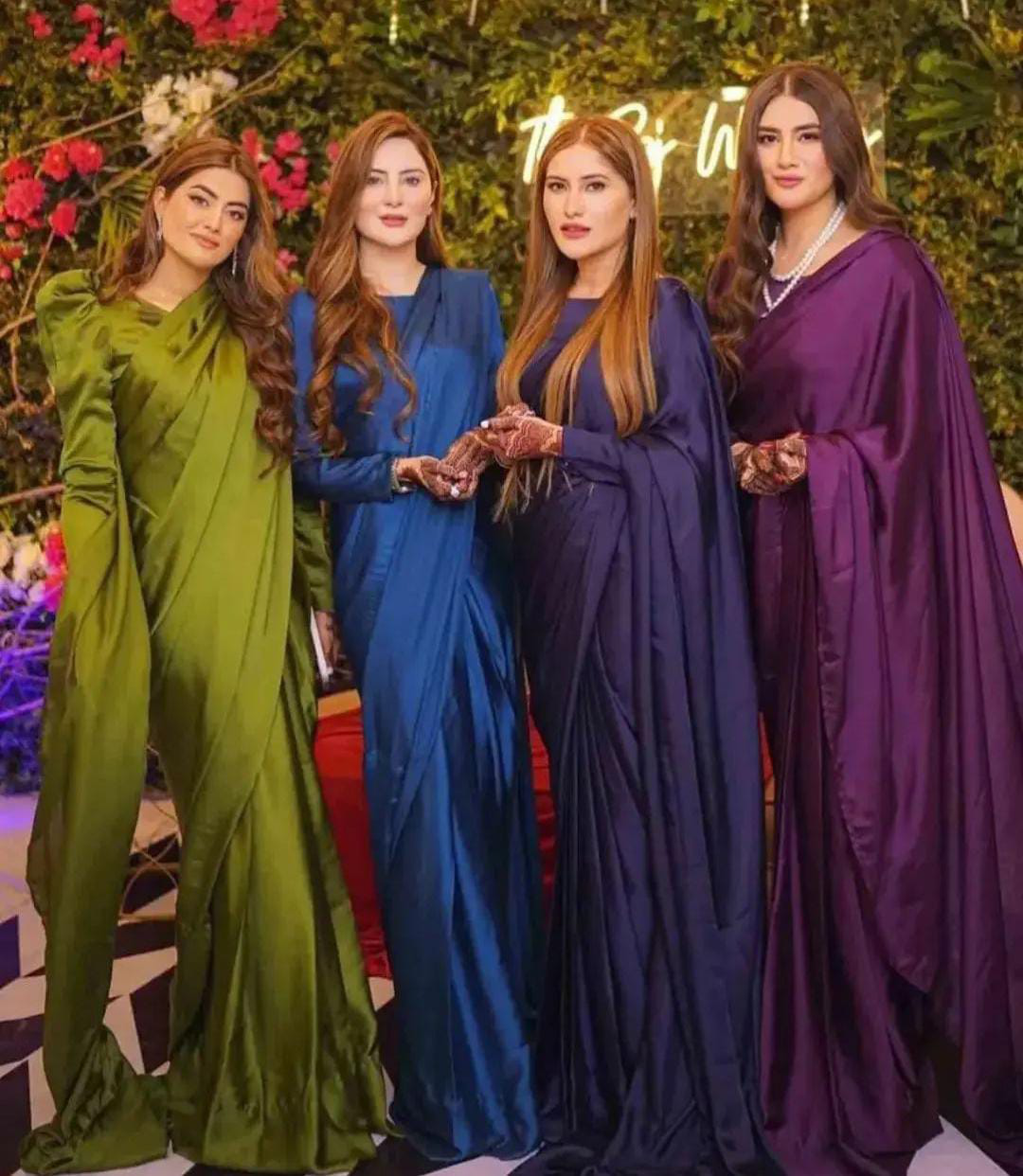 Party Wedding Wear Stitched Silk Saree for Women with Blouse ...