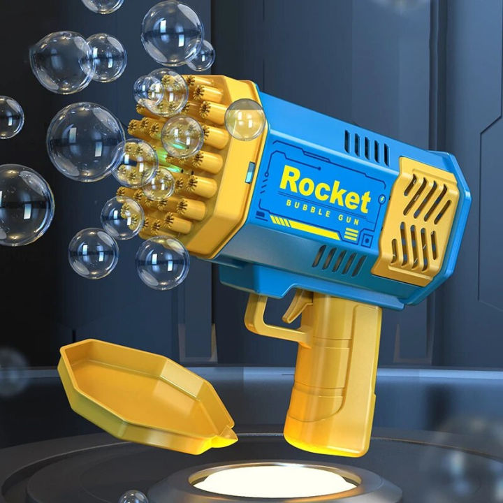 40 Hole Rocket Launcher Handheld Electric Automatic Bubble Gun Party ...