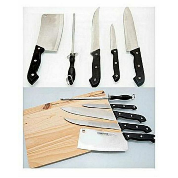 Knife Set 6 Pcs With Cutting Board | Daraz.pk
