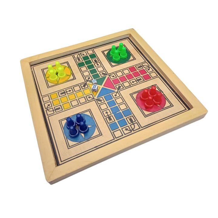 Ludo - Wooden Ludo Frame Game For Family Children / Kids Ludo Board ...