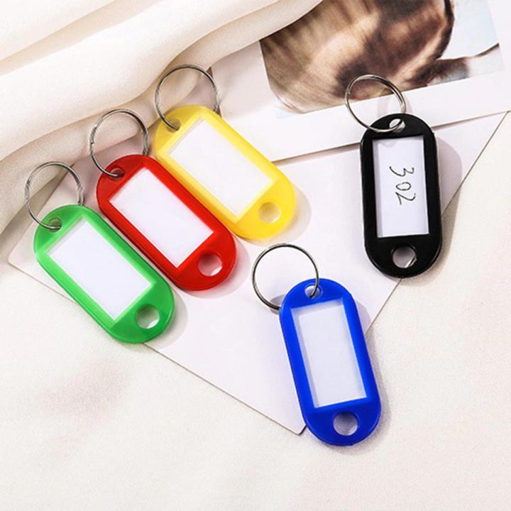 40 pcs Name Tag Keychains Oval Shape Best Quality Tags Silver Key rings ...